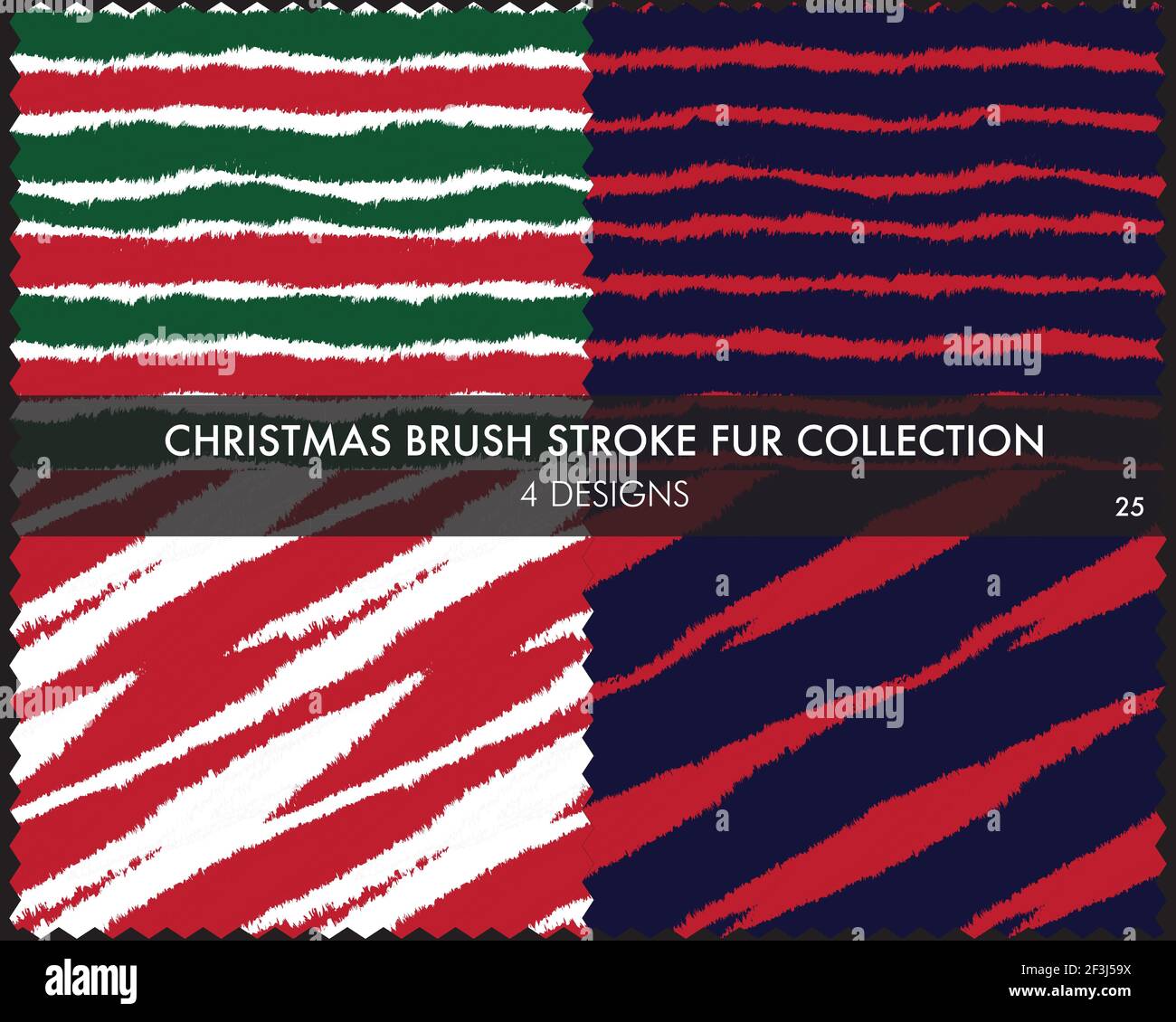 Brush stroke fur collection includes 4 design swatches for fashion ...
