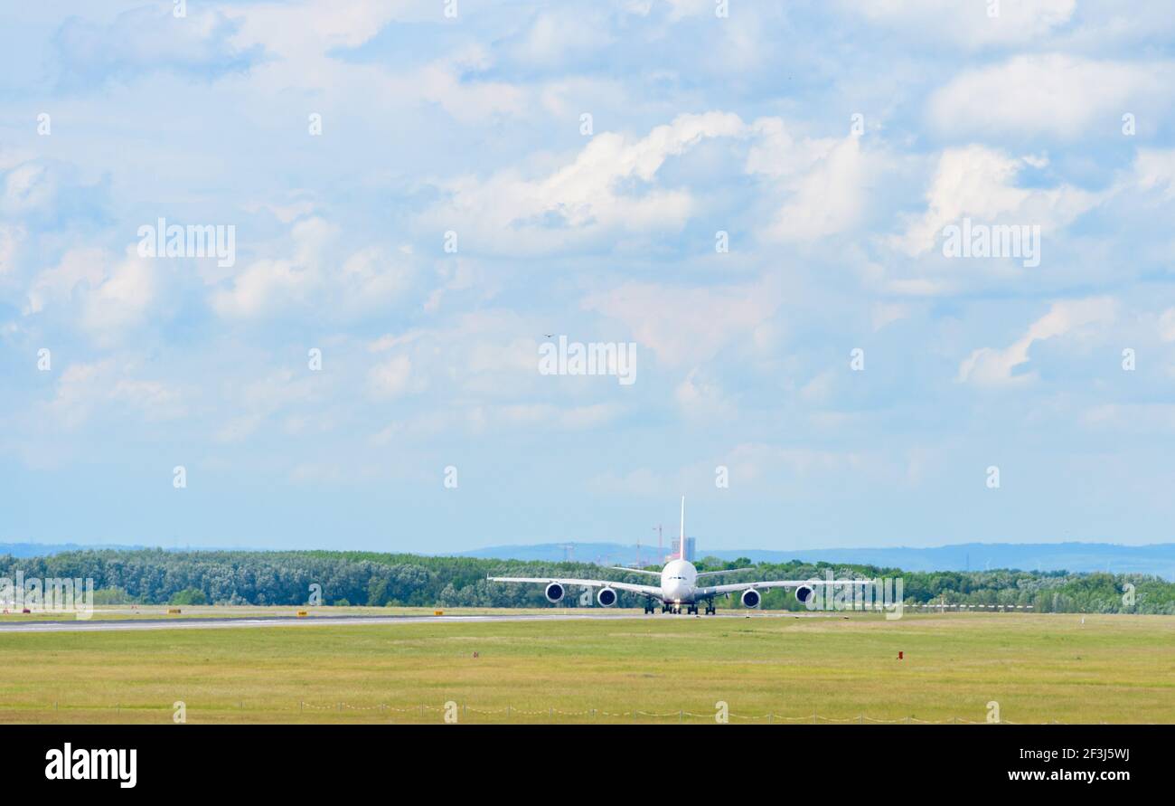 schwechat, austria, 20 may 2019, airbus a380-861, A6-EEG, emirates ...