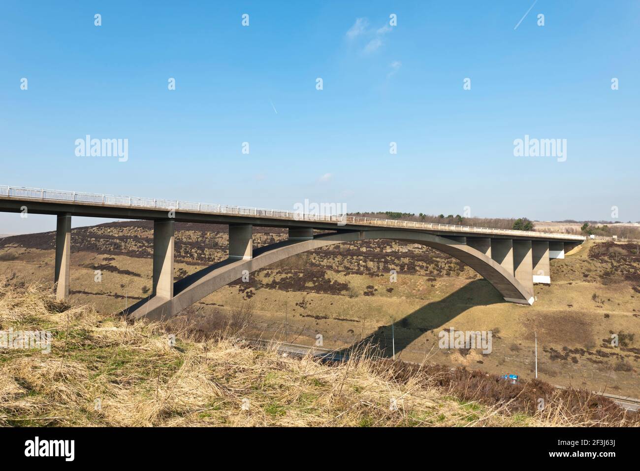Scammonden Bridge over the M62 in Yorkshire - at the time of ...