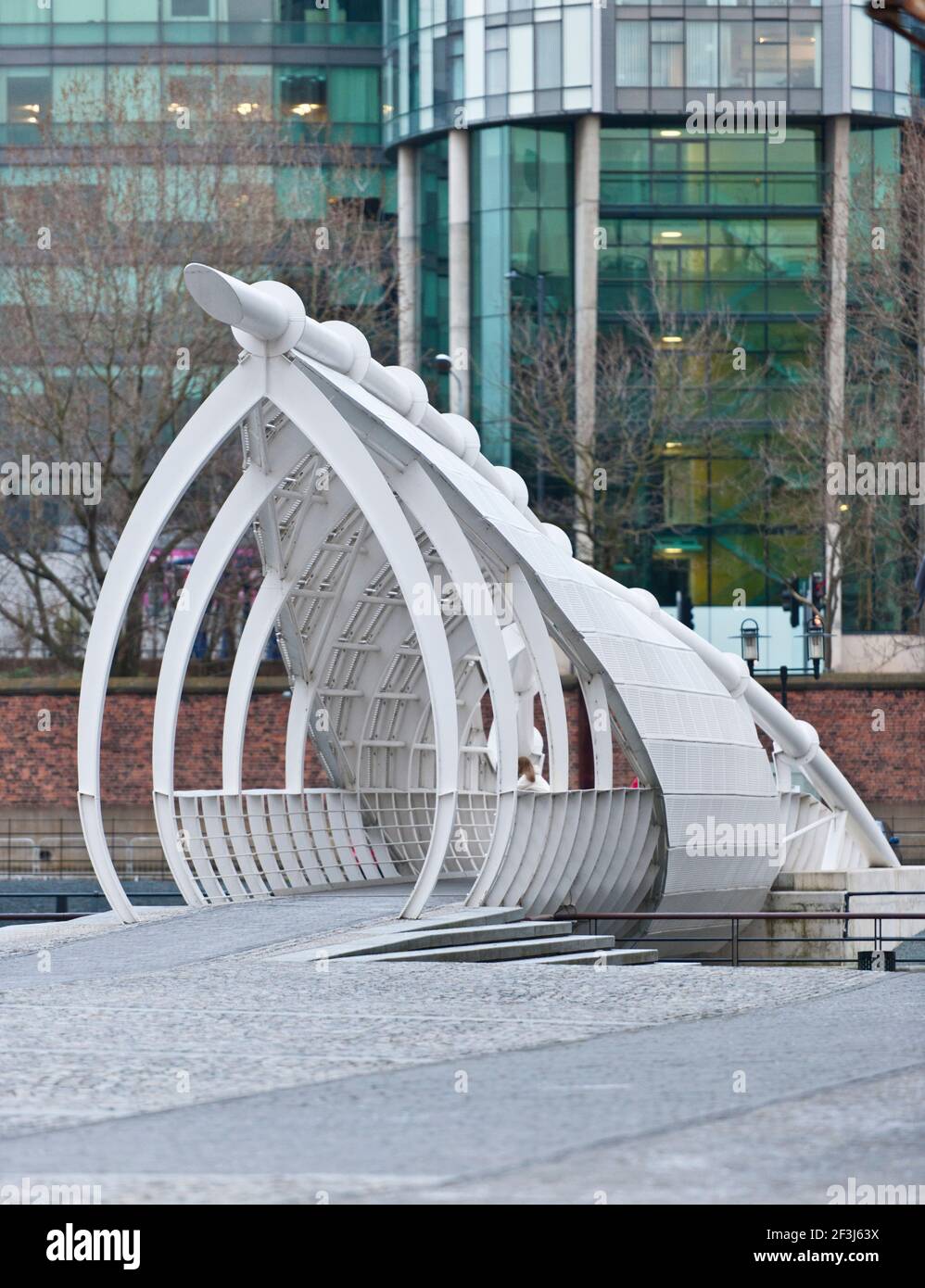 Footbridge over the Leeds Liverpool Canal at Prince's Dock, Liverpool ...