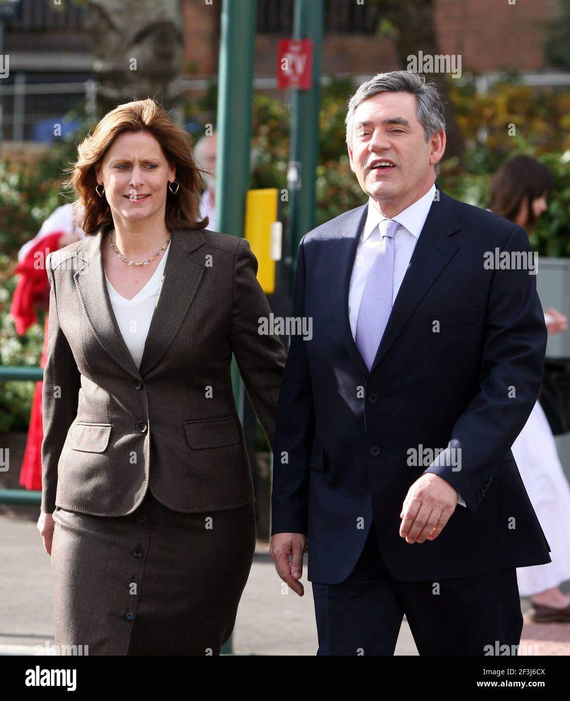 Gordon and Sarah Brown attend Church in Bournemouth ahead of the Labour ...
