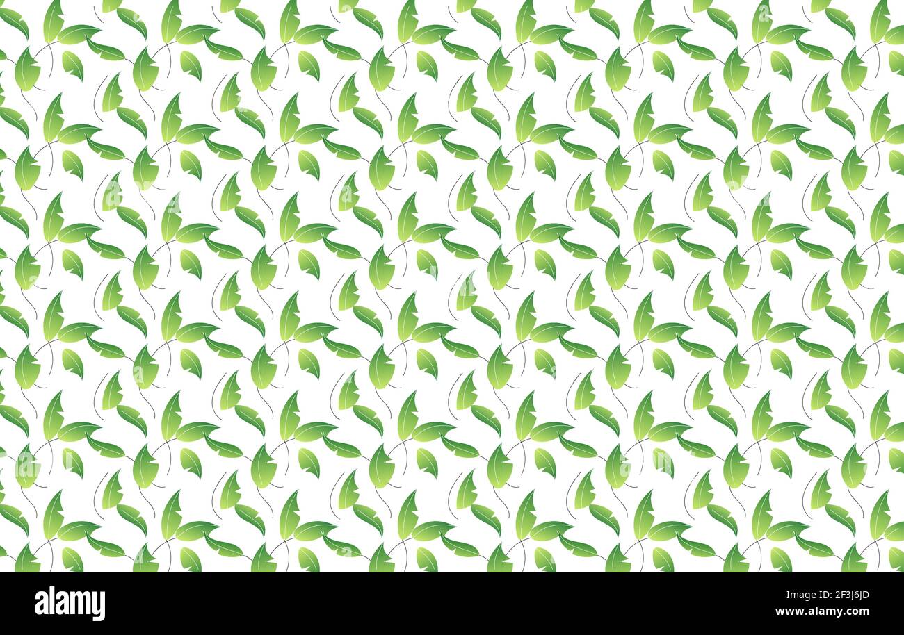 Green Leaf Pattern with Fresh Foliage and modern leaf Vector ...