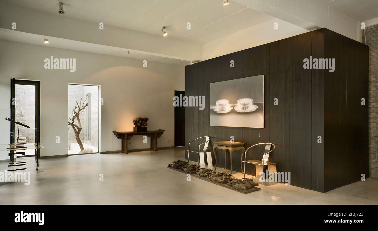 Entrance hall of the Beijing house and studio of artist Shao Fan ...