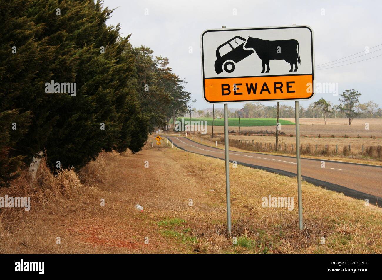 Strange traffic sign in Queensland in Australia Stock Photo - Alamy