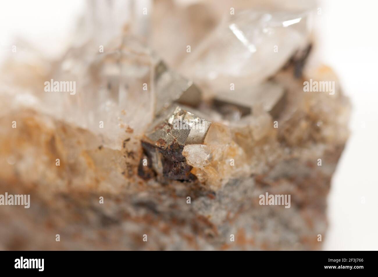 large dirty quartz crystal mineral sample with many facets Stock Photo ...