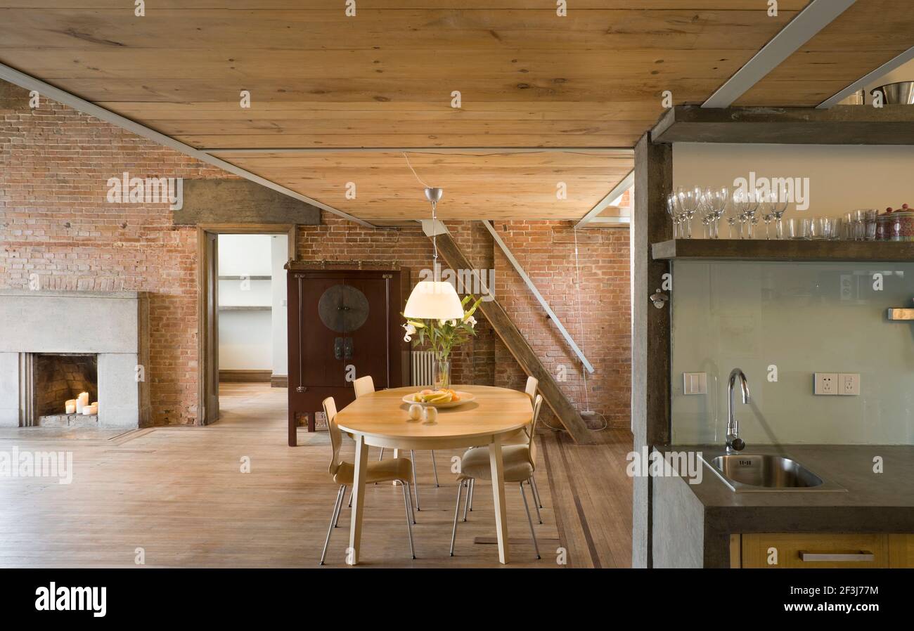 Conversion of old brick wall building into a modern house in Shanghai ...