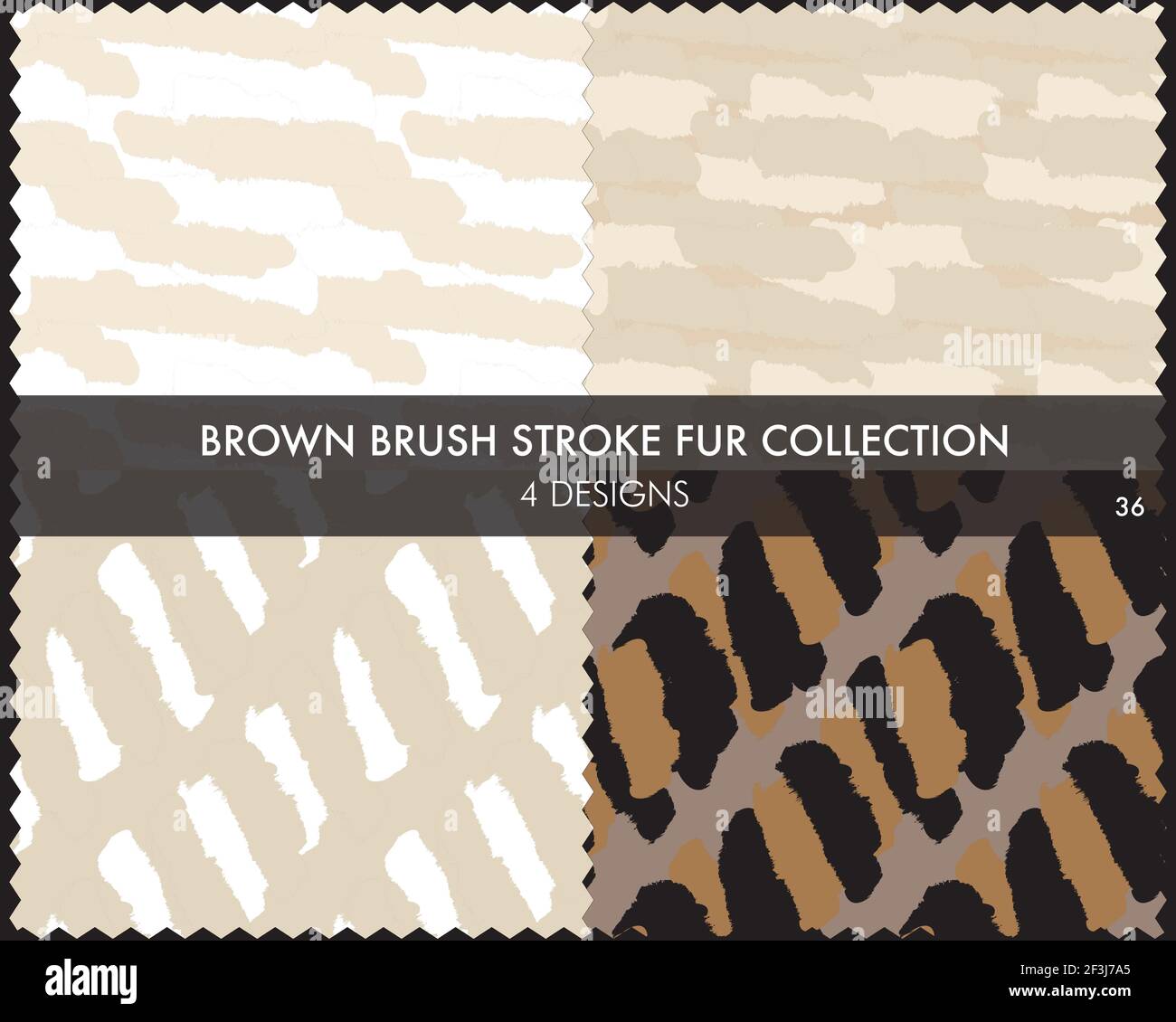 Brush stroke fur collection includes 4 design swatches for fashion ...