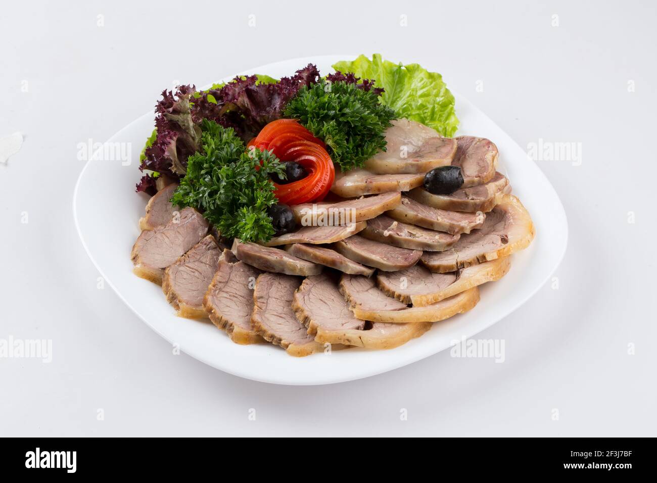 Kazakh appetizer sliced kazy with horse meat Stock Photo - Alamy