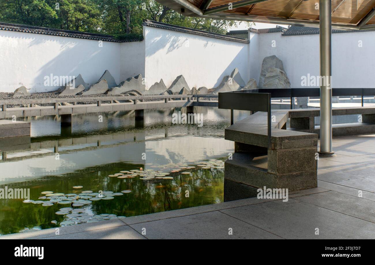 Suzhou Museum, designed by architect I.M. Pei and completed in 2006. A ...