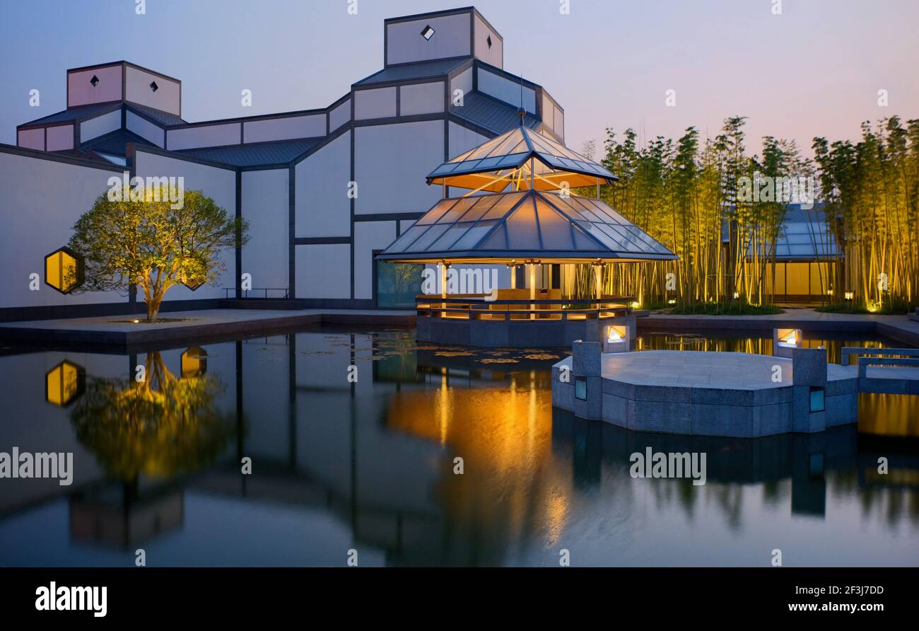 Suzhou Museum, designed by architect I.M. Pei and completed in 2006. A ...