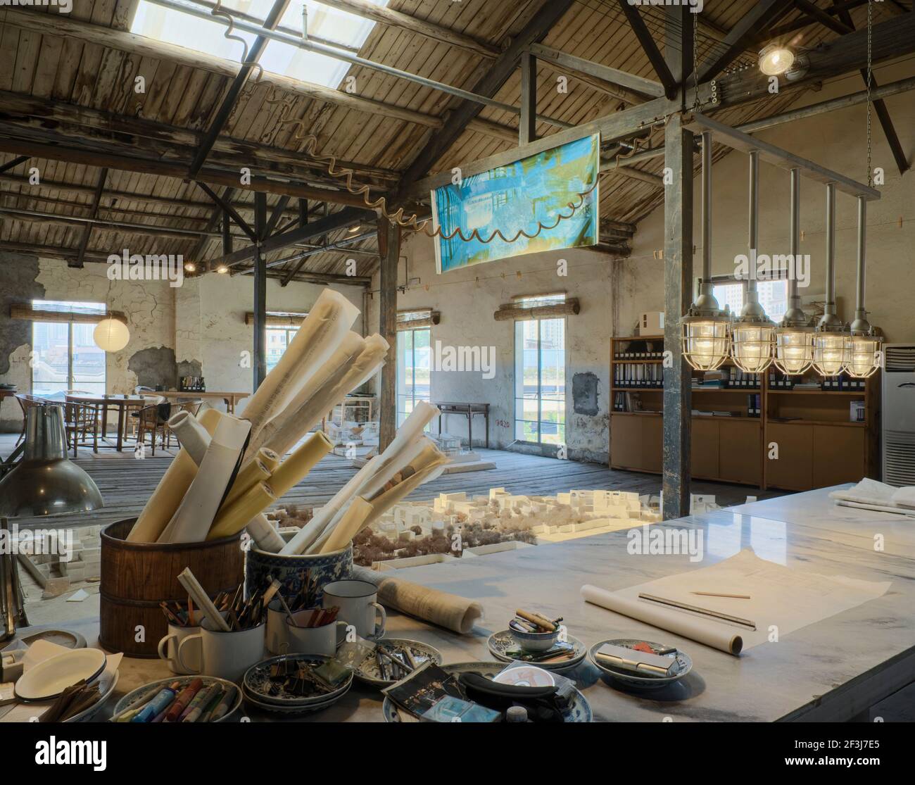 Deng's architectural studio along Suzhou Creek. The studio space was ...