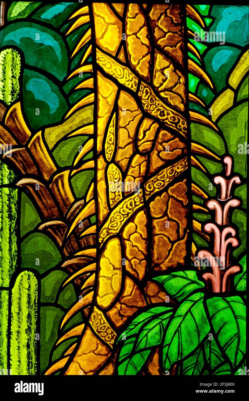 Chinese stained glass window in Villa no. 3 of the Ruijin Hotel ...