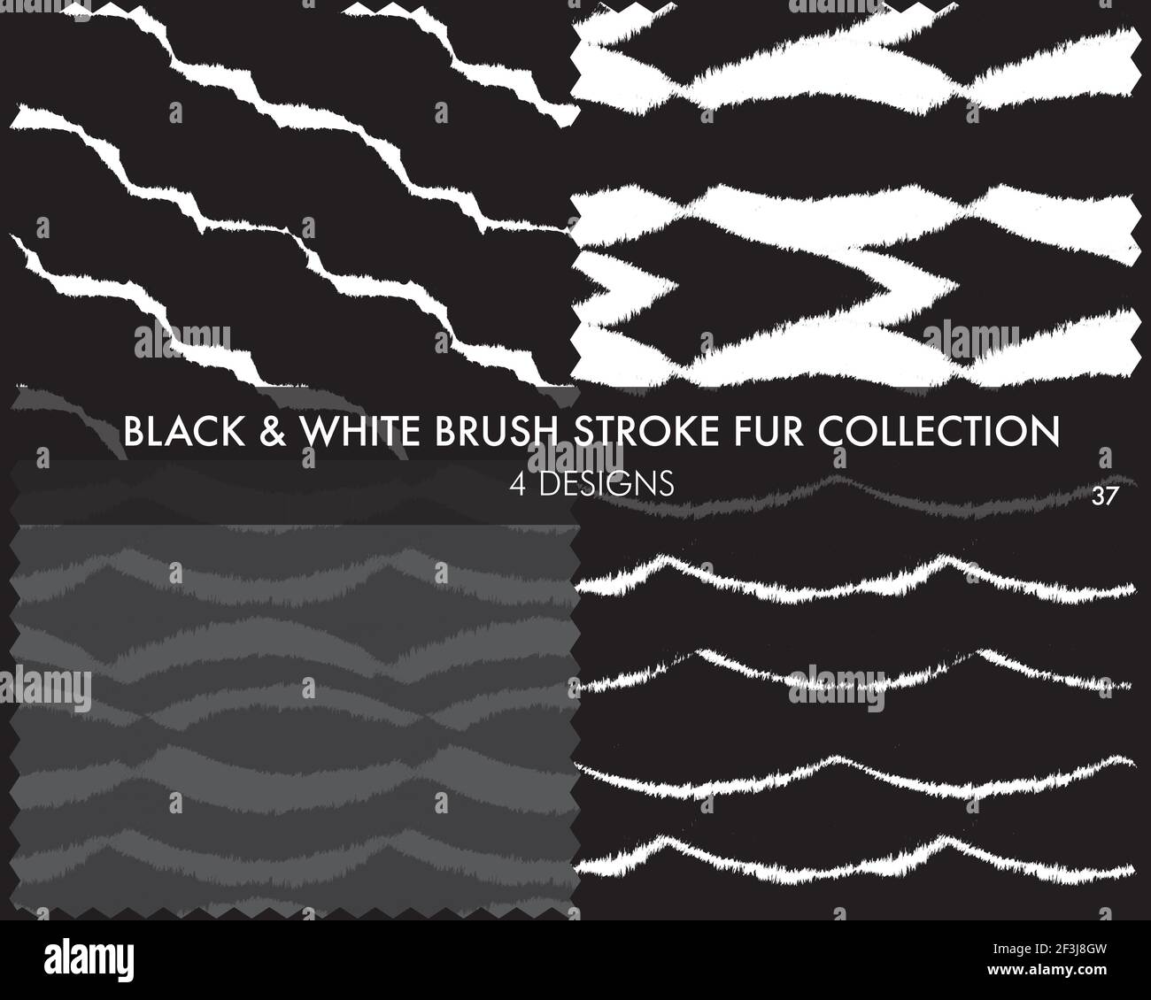 Brush stroke fur collection includes 4 design swatches for fashion ...