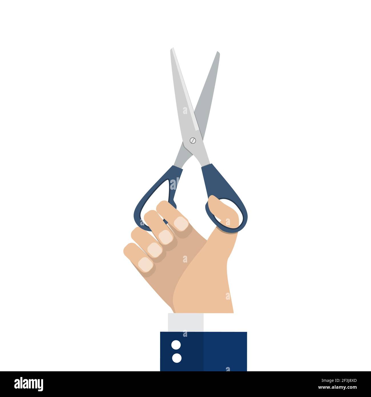 Barber holding scissors in salon Stock Vector Images - Alamy