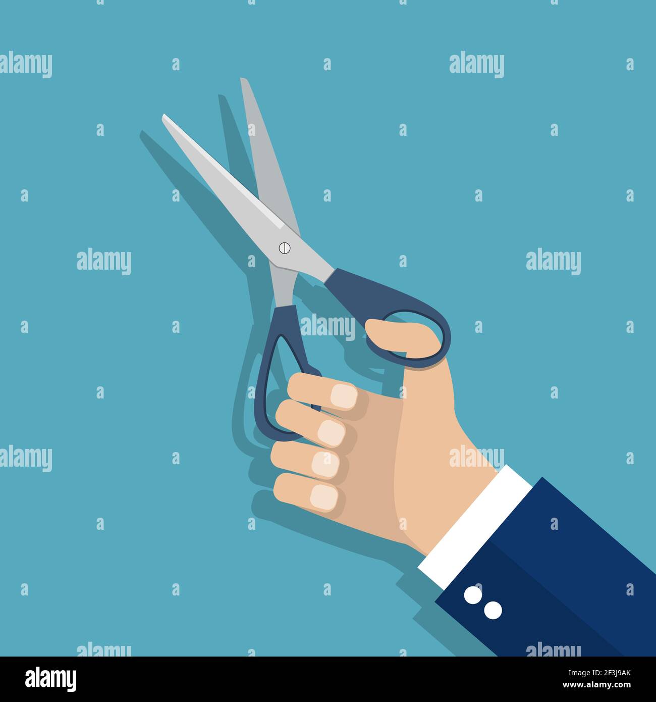 Man holding Scissors in hand Stock Vector Image & Art - Alamy