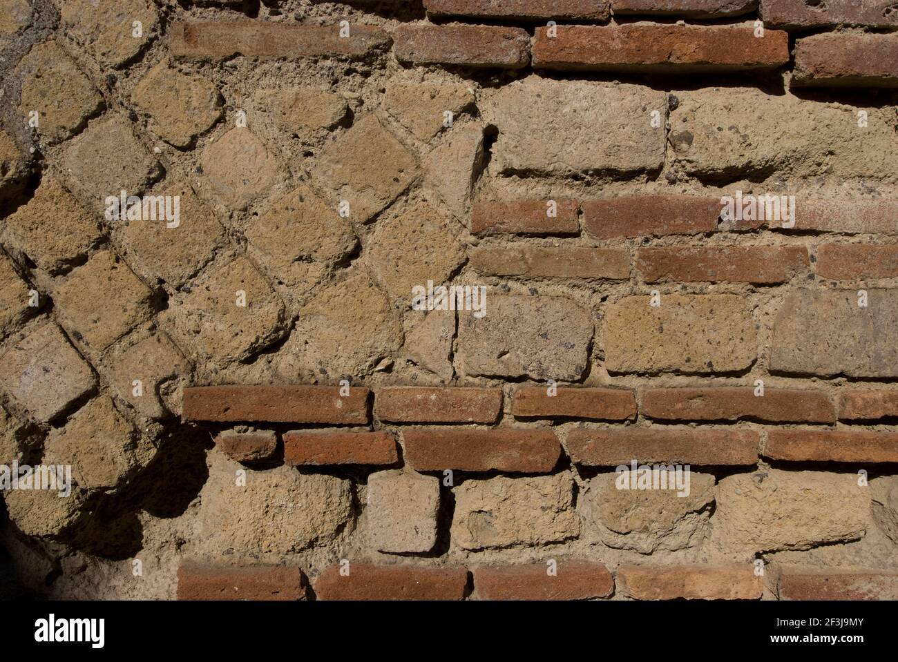 An example of opus reticulatum, at the Roman ruins of Pompeii ...