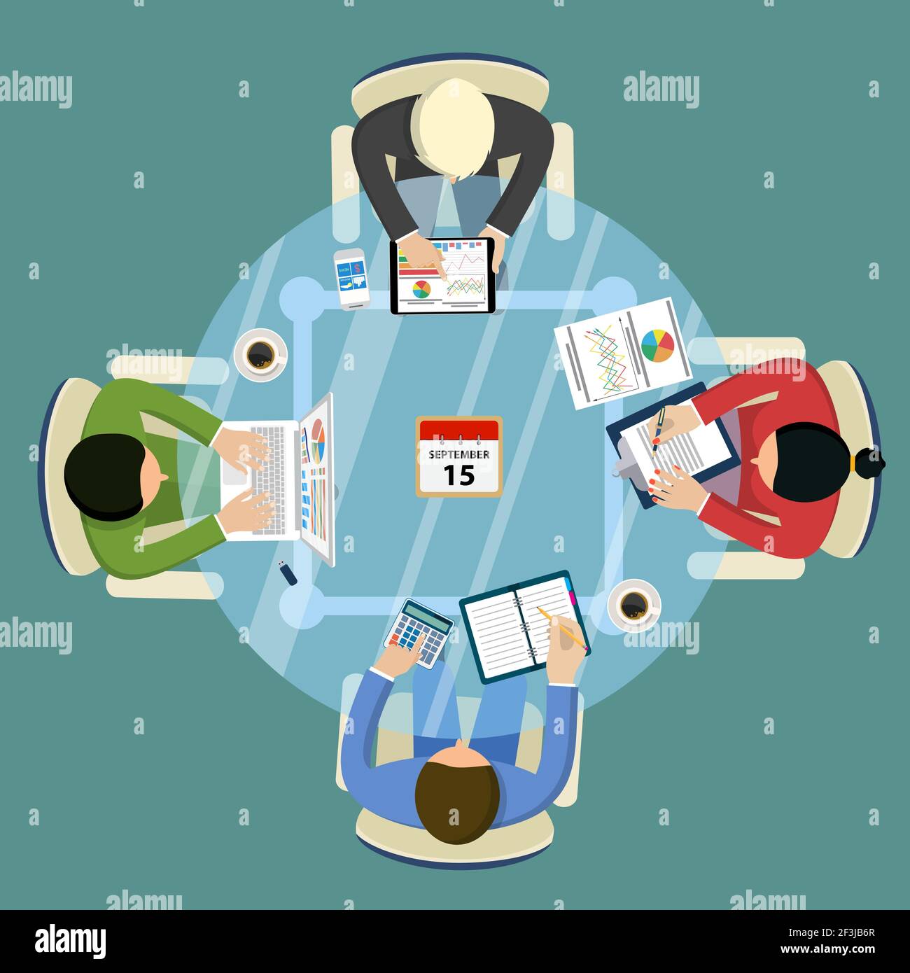 Research conference group discussion Stock Vector Images - Alamy