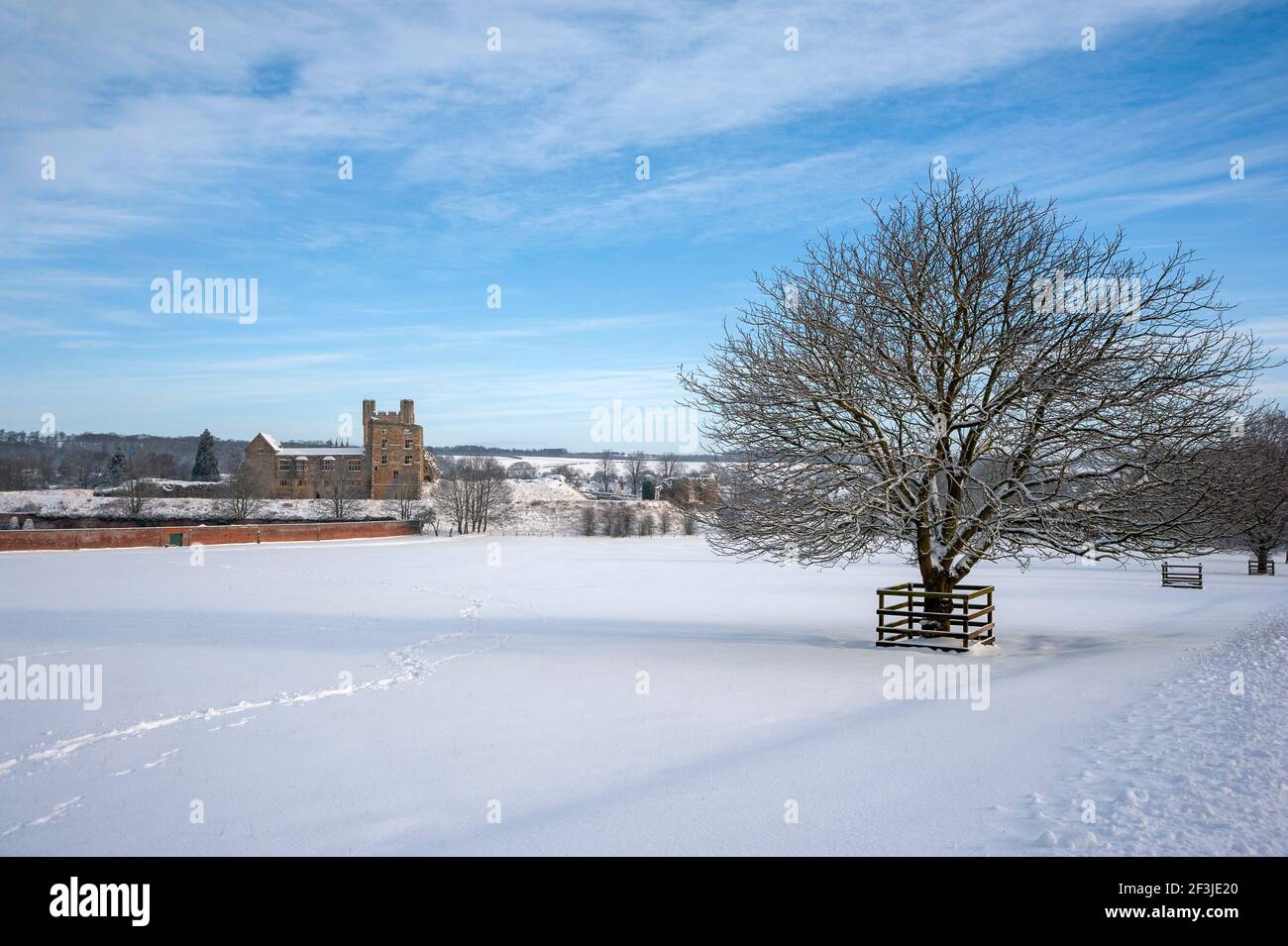 Winter at Helmsley Castle from Duncombe Park Stock Photo - Alamy