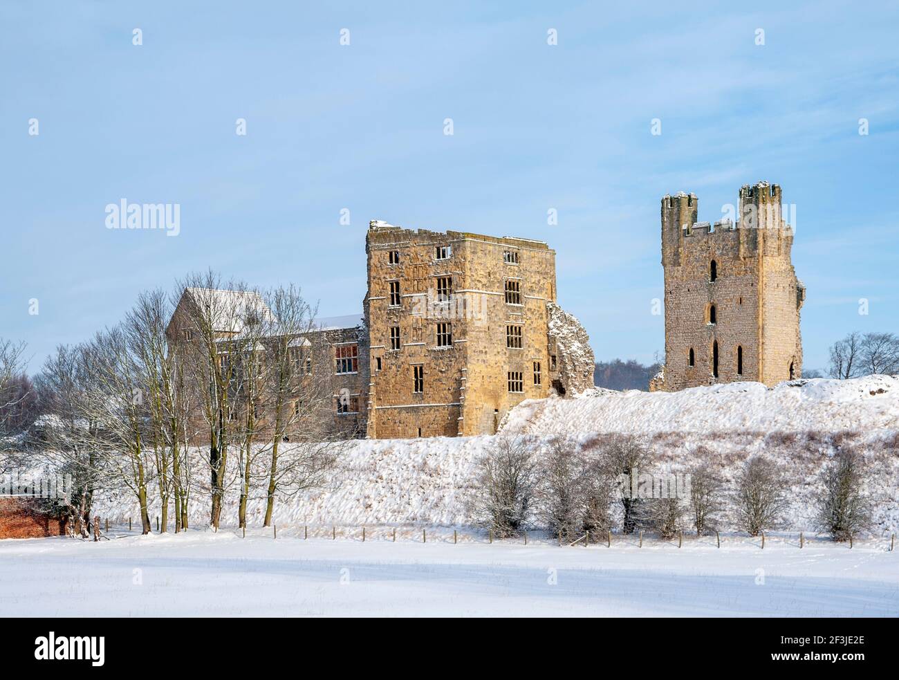 Winter at Helmsley Castle from Duncombe Park Stock Photo - Alamy