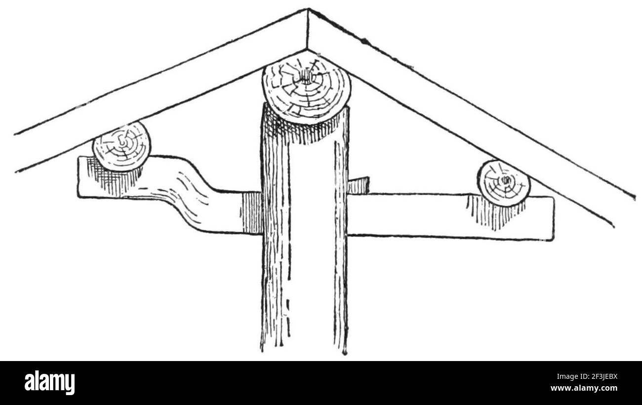 Section of gable roof framing Stock Photo - Alamy
