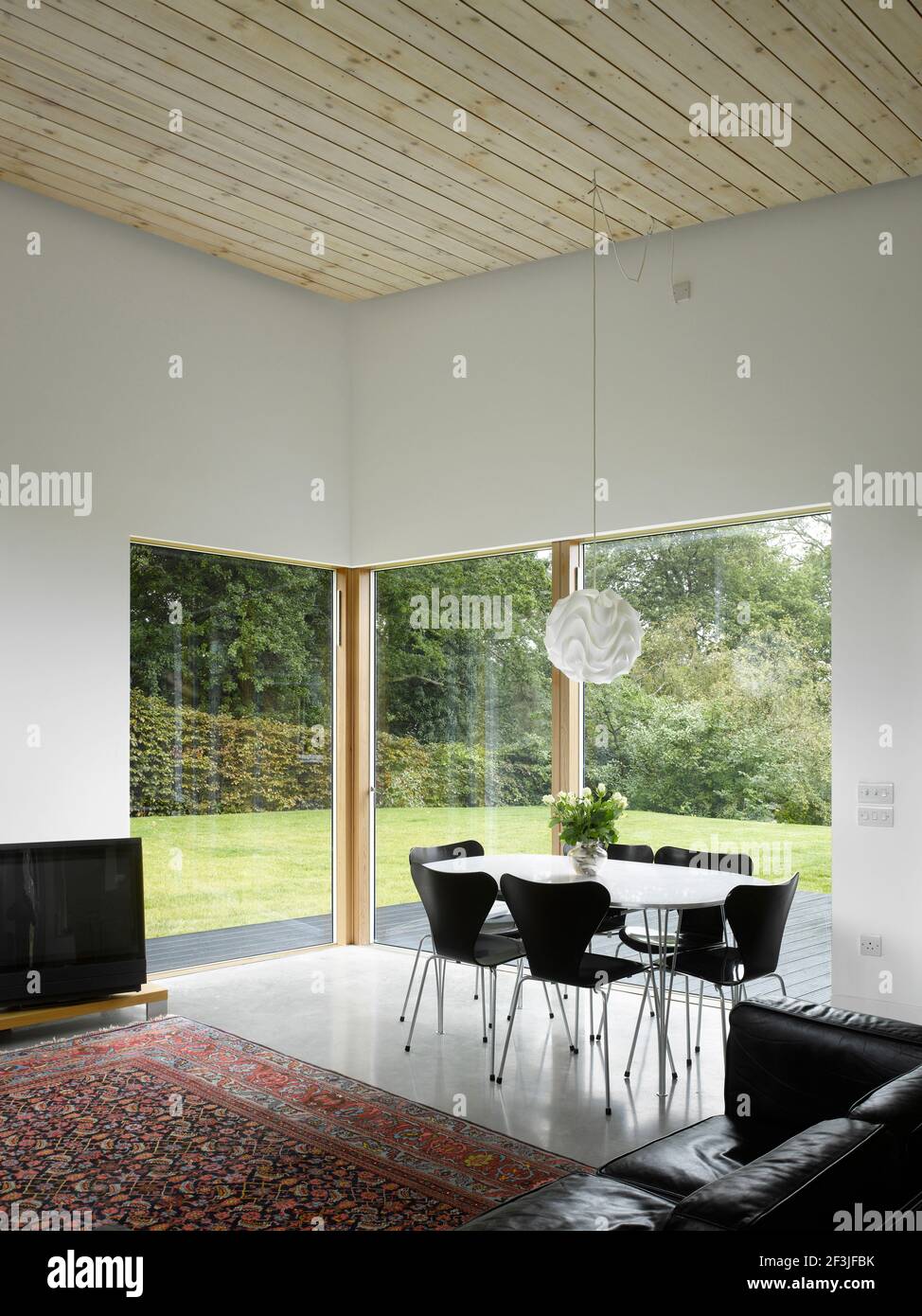 Open Plan Sitting Room With Dining Area High Resolution Stock ...