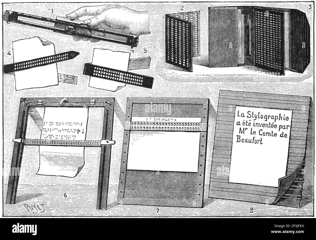 Various writing apparatus for the blind late 19th century Stock Photo ...