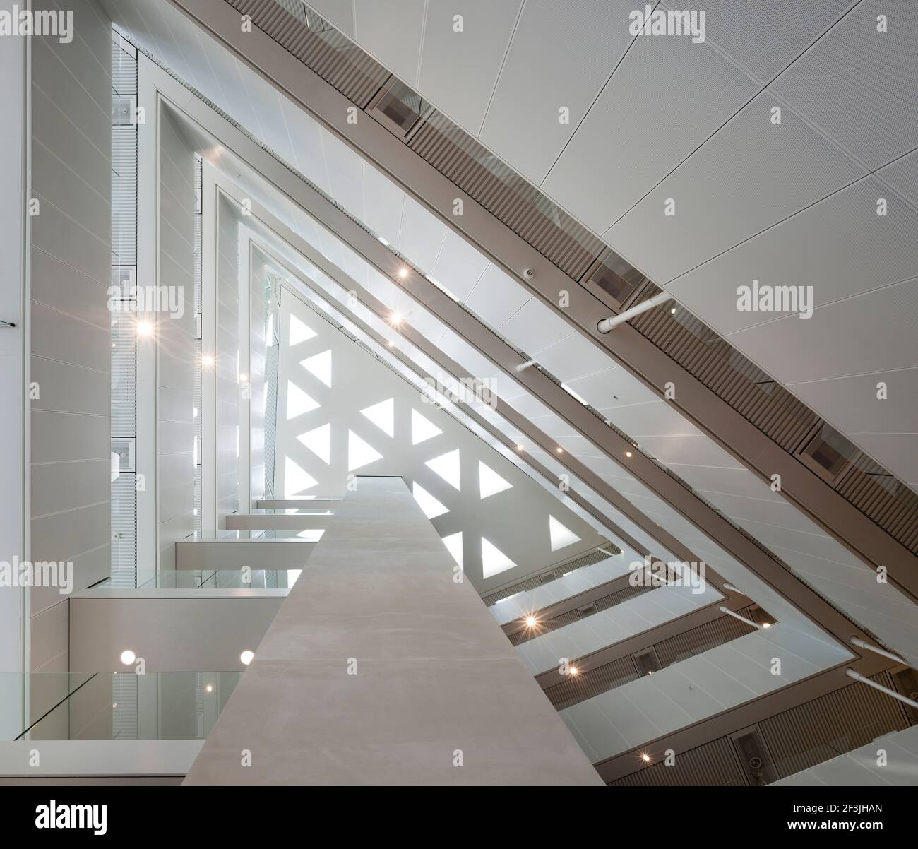Interior view of The Crystal showing the atrium, Copenhagen, Denmark ...
