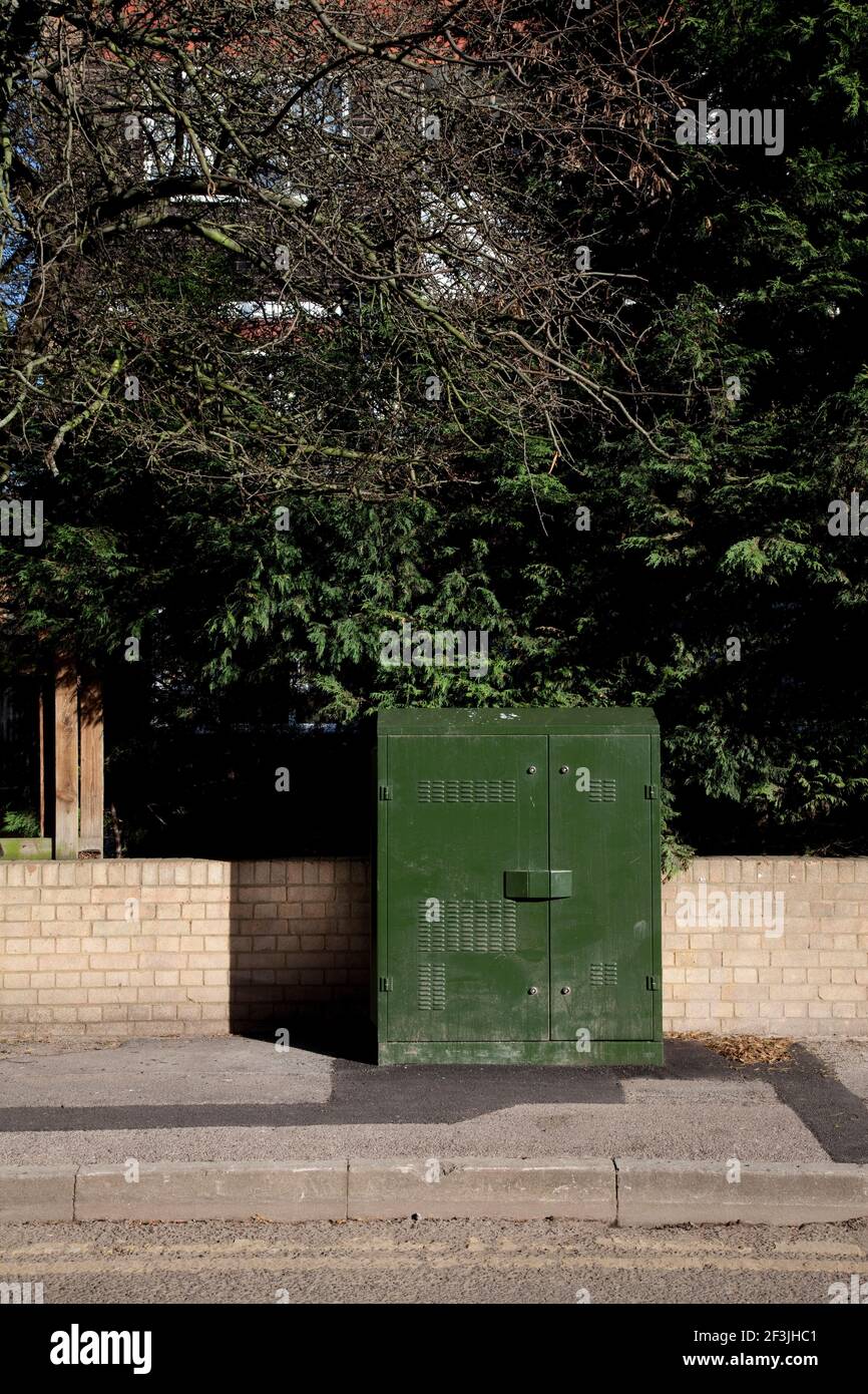 Telecommunications box on a pavement Stock Photo - Alamy