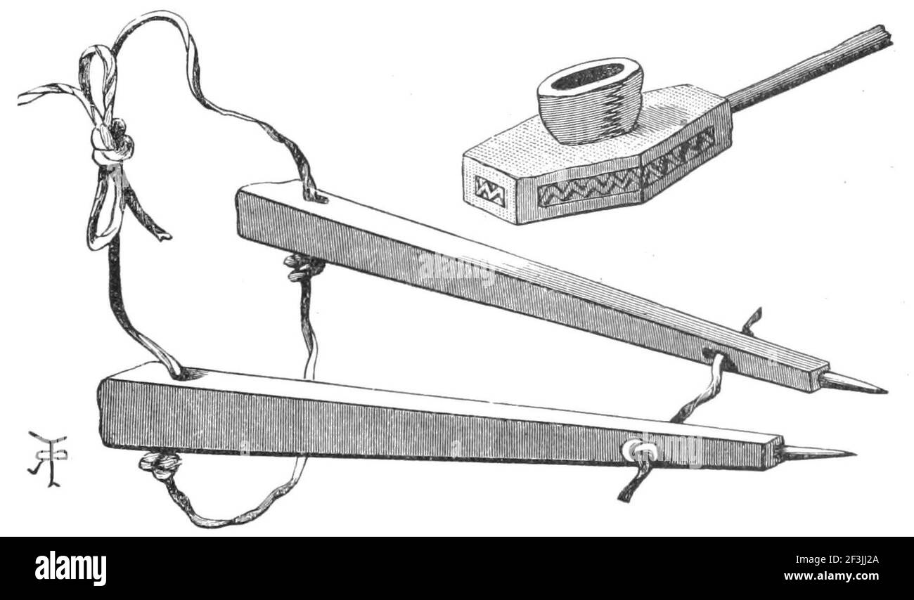 Patagonian spurs and pipe Stock Photo - Alamy