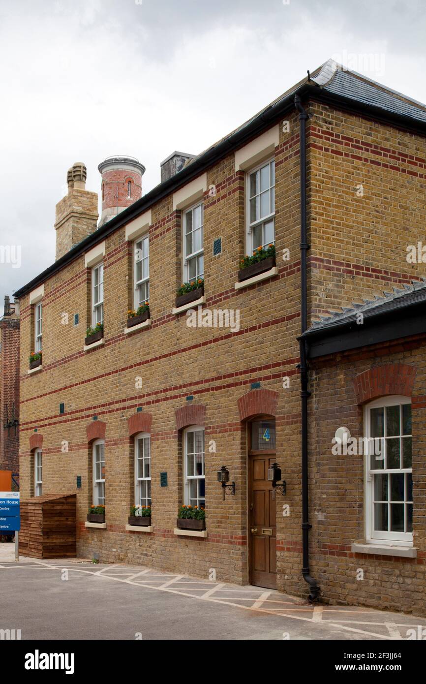 Exterior of converted hospital gatehouse, London, UK Stock Photo - Alamy
