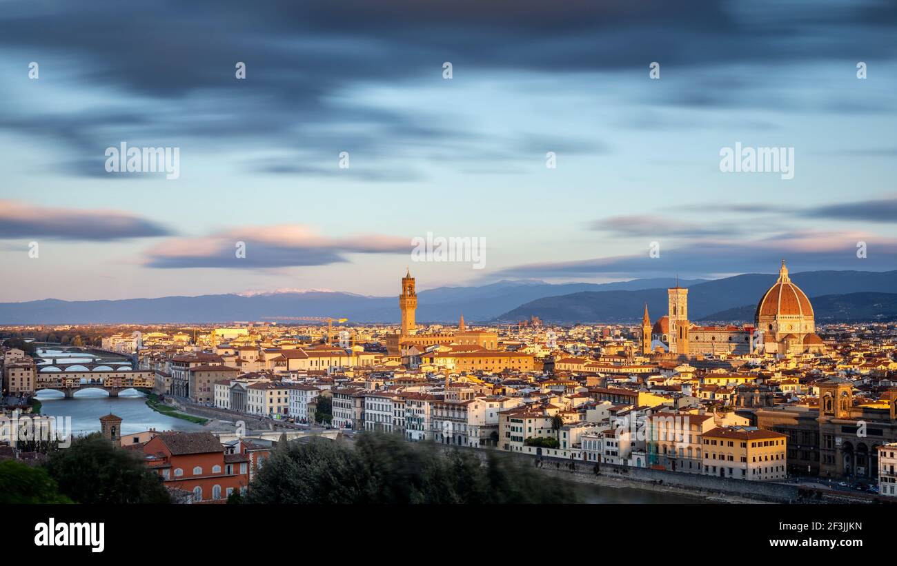 Florence sunset drone aerial hi-res stock photography and images - Alamy