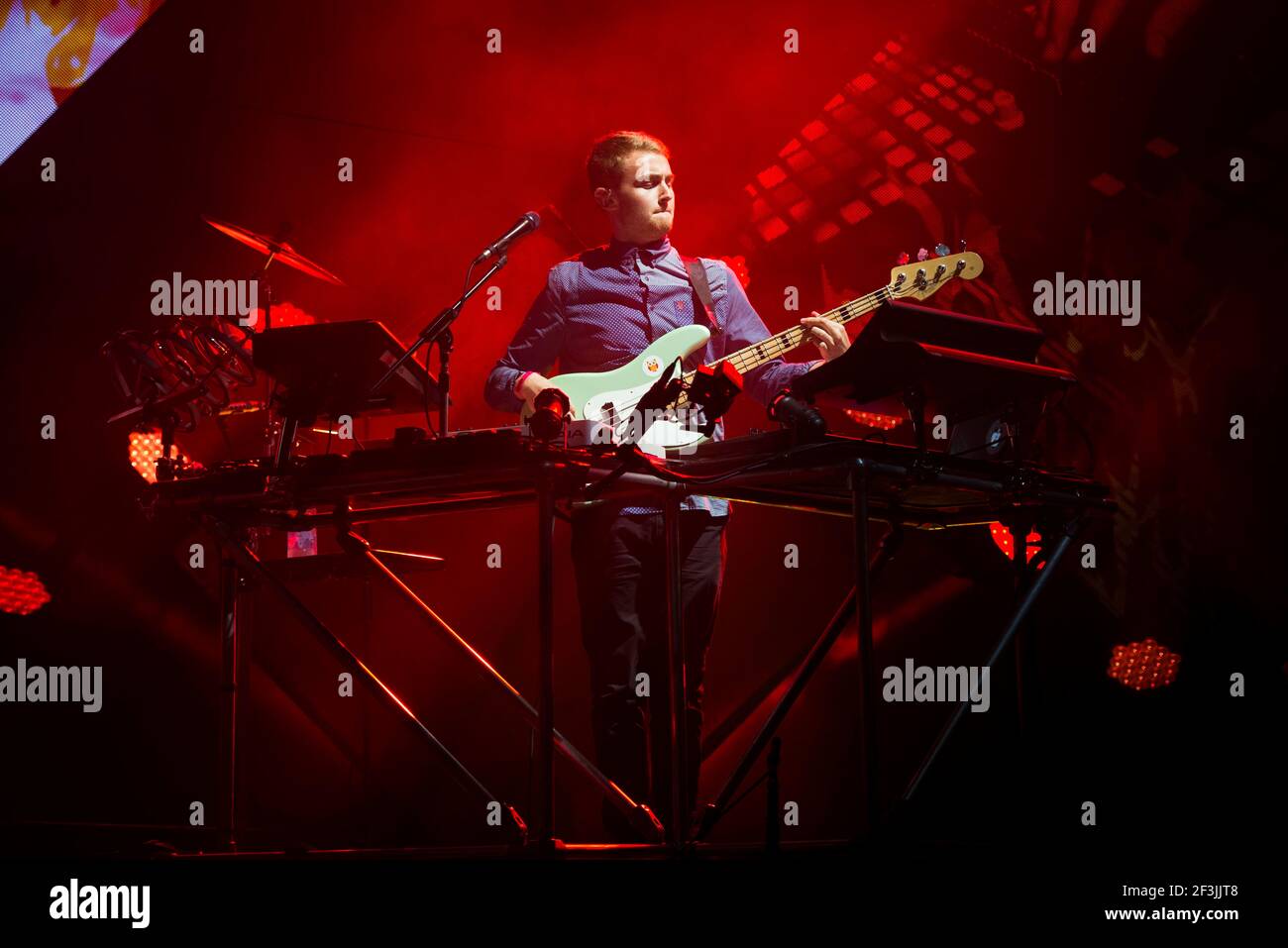 Guy Lawrence of Disclosure performs live on stage on day 2 of Bestival ...