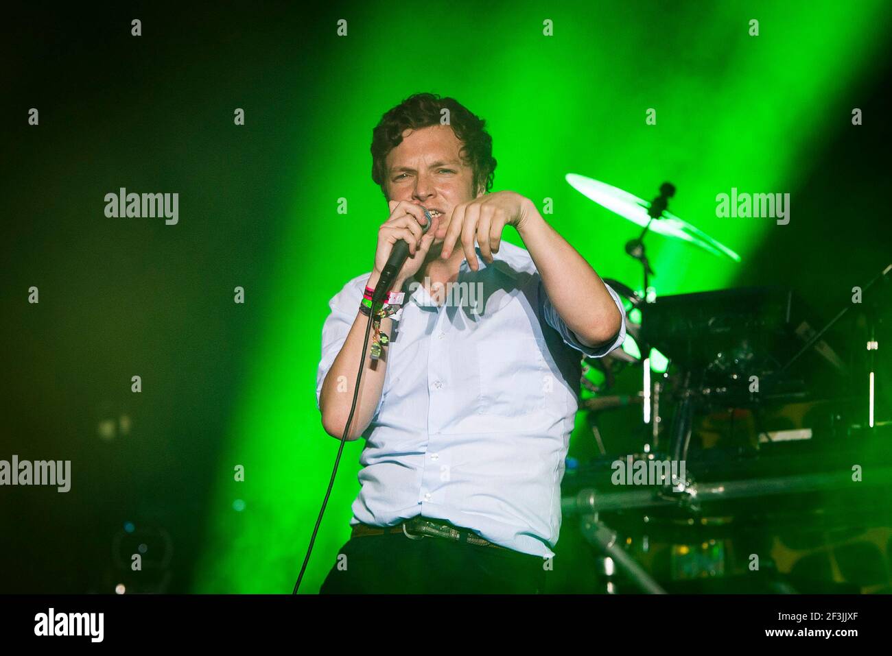 Ed Macfarlane of Friendly fires performs live on stage with Disclosure ...