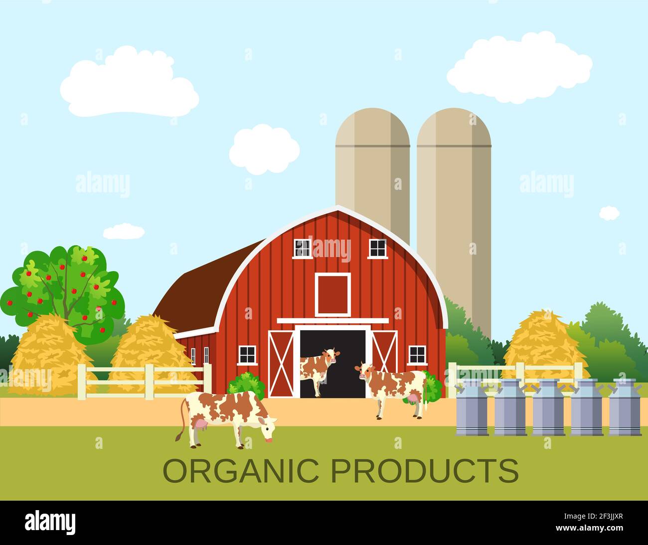 colorful milk farm life with natural economy Stock Vector Image & Art ...