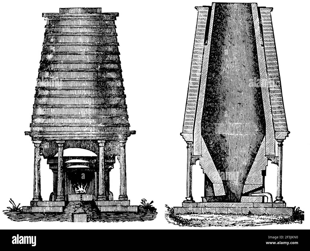An early french coke blast furnace Stock Photo - Alamy