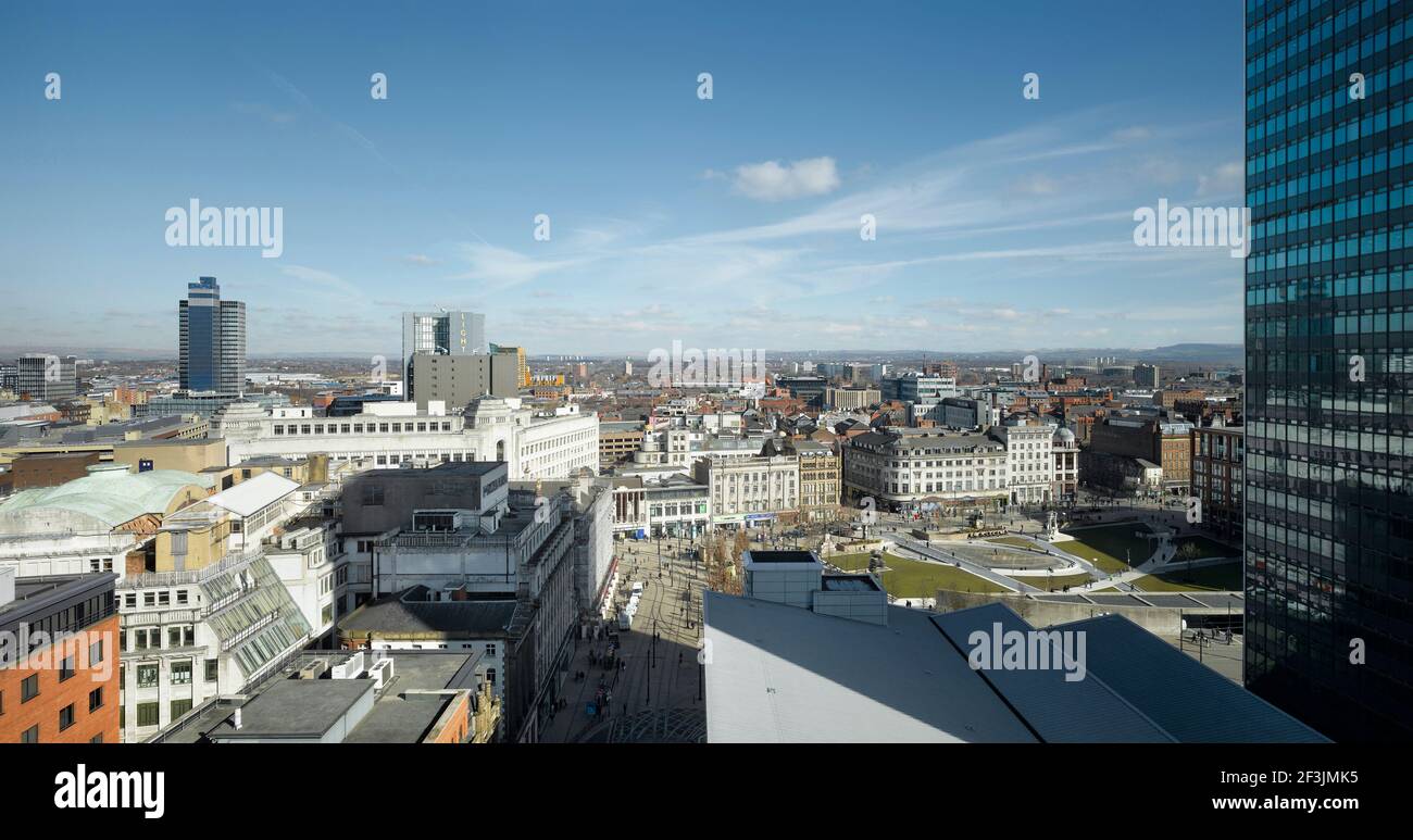View over city offices including No.1 New York Street, Manchester ...