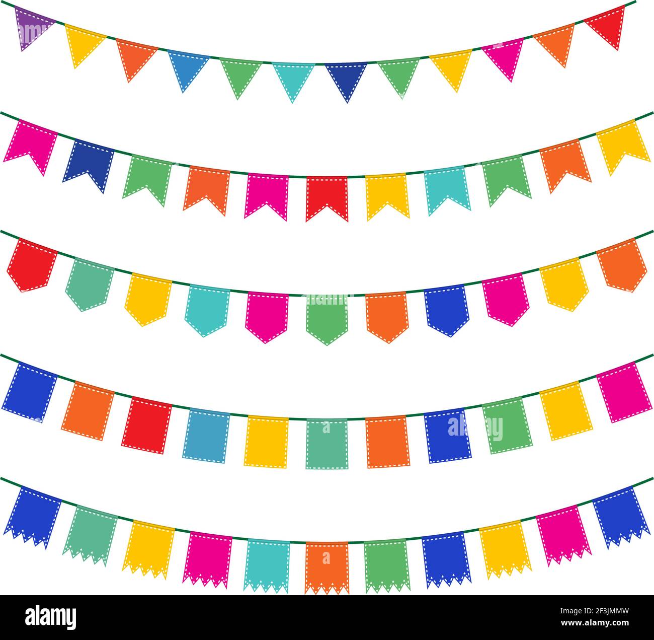 Colorful pennant bunting collection Stock Vector Image & Art - Alamy