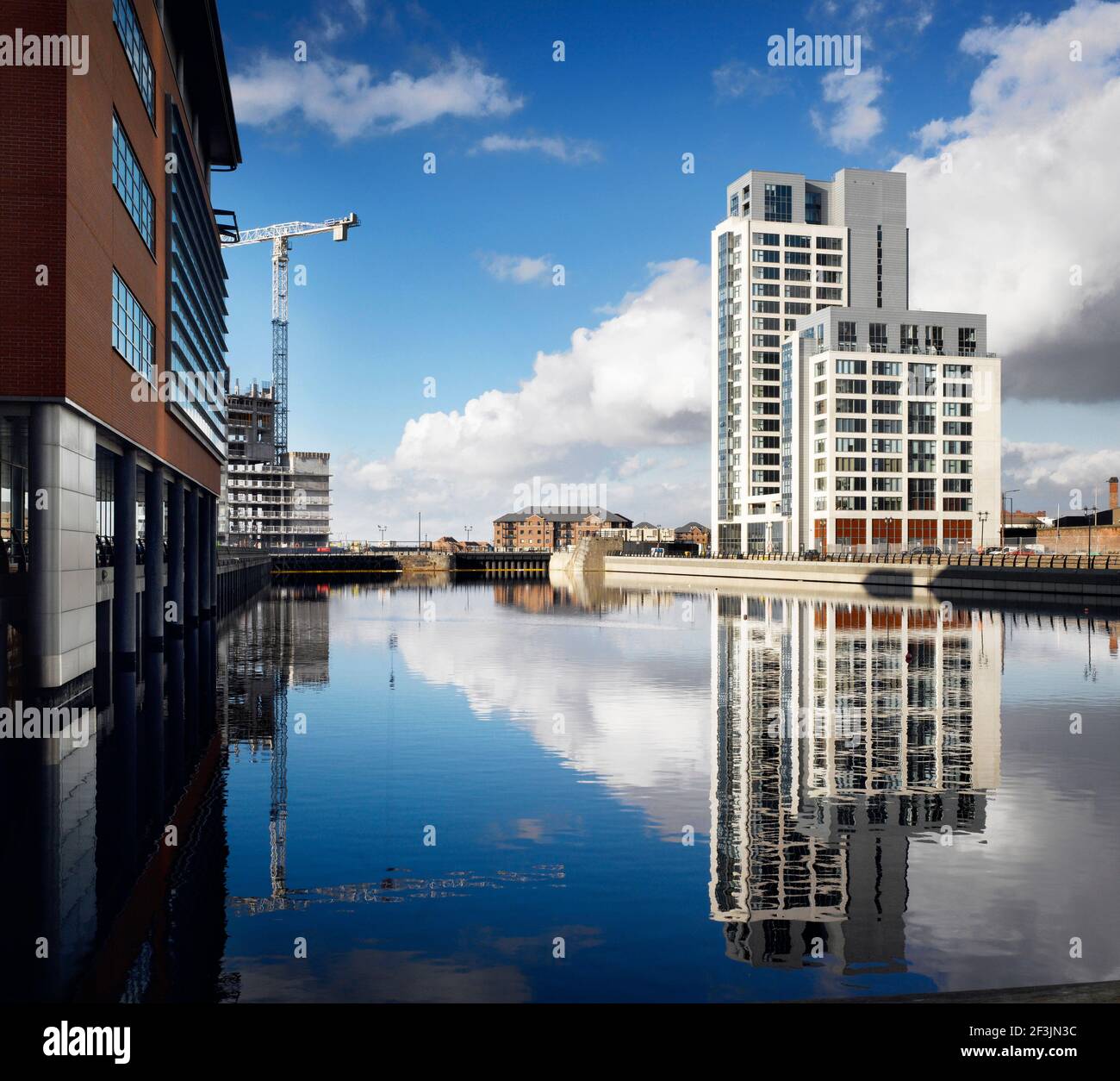 Residential building at Princess Dock, Liverpool, Merseyside Stock ...