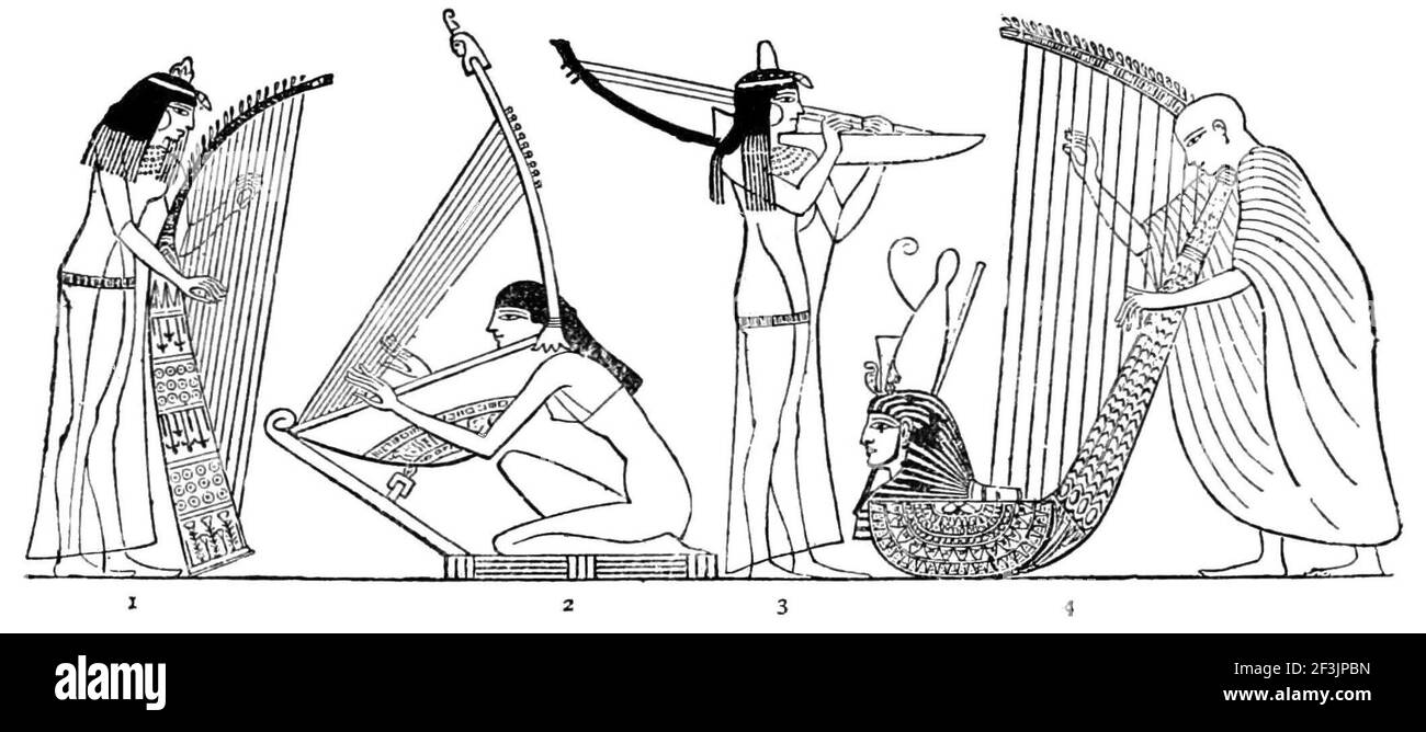 Various forms of egyptian harps Stock Photo - Alamy