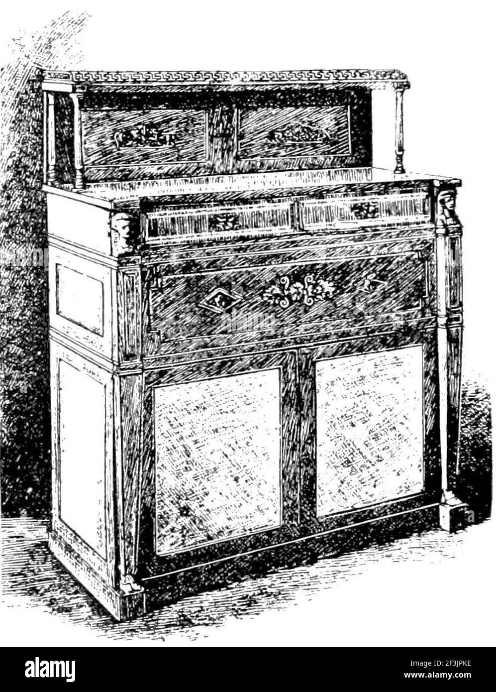 First american upright piano made by hawkins 1800 Stock Photo - Alamy