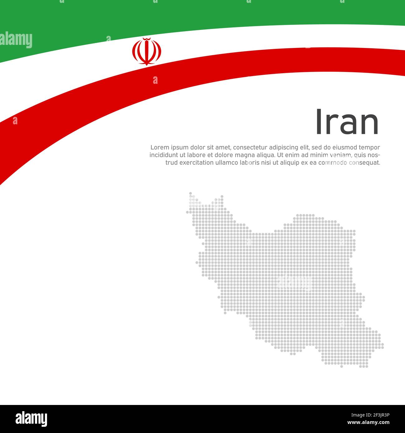 Abstract waving iran flag, mosaic map. Iranian state patriotic banner ...