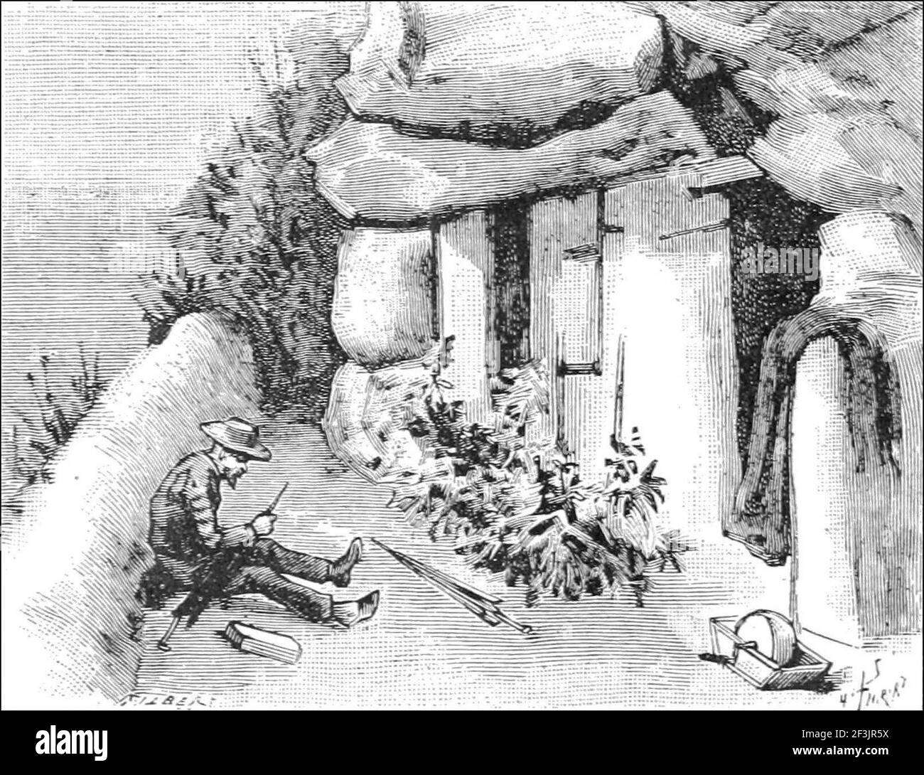 Cave of the knife grinder at meschers Stock Photo - Alamy
