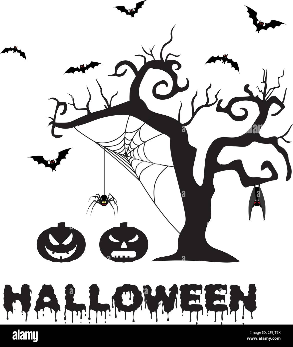 Spooky branches silhouette Stock Vector Images - Alamy