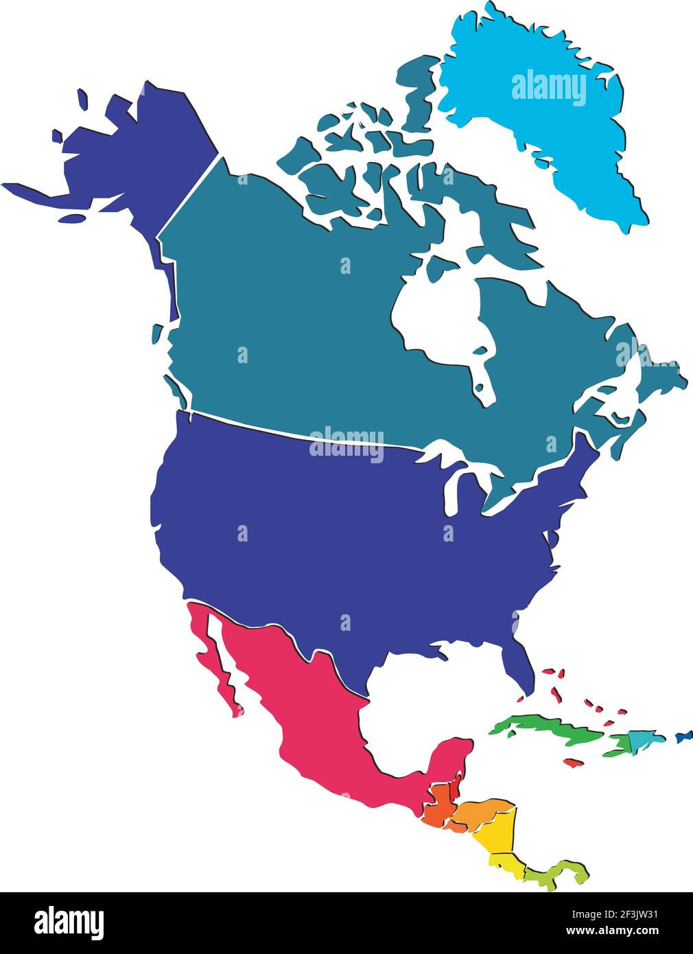 North America Map Stock Vector Image & Art - Alamy