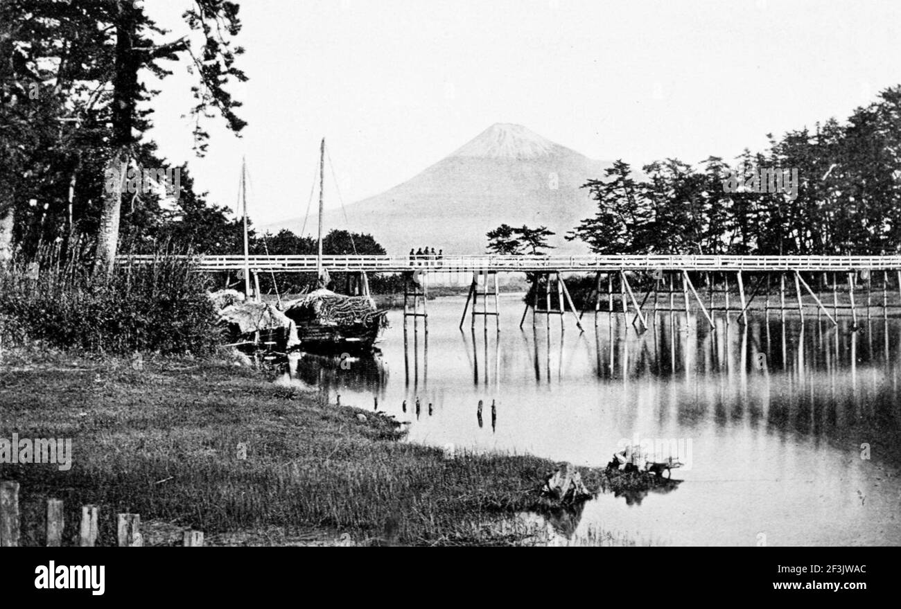 Fuji san sacred mountain of japan from tango lake Stock Photo - Alamy
