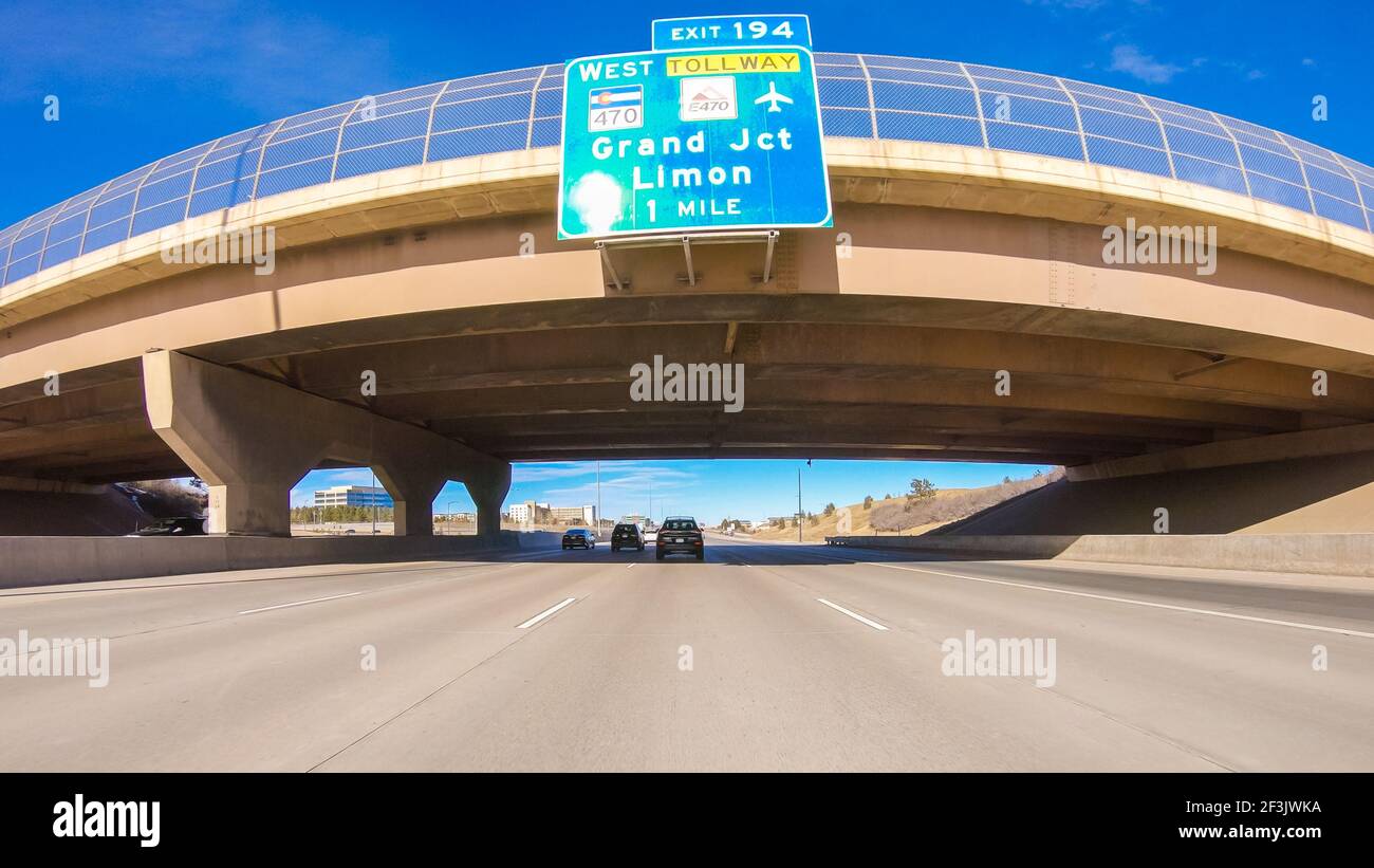 Driving on an interstate highway in suburban America Stock Photo - Alamy
