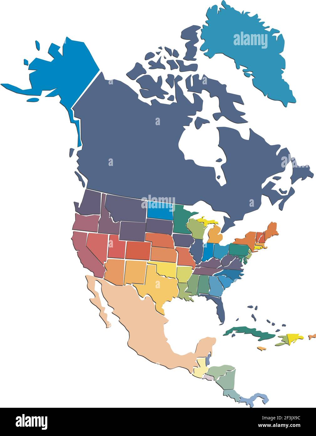 North America Map Stock Vector Image & Art - Alamy