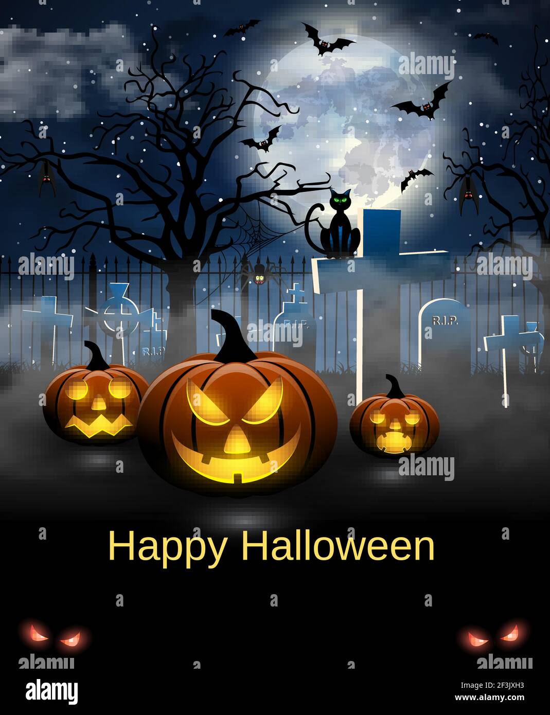 Spooky card for Halloween Stock Vector Image & Art - Alamy