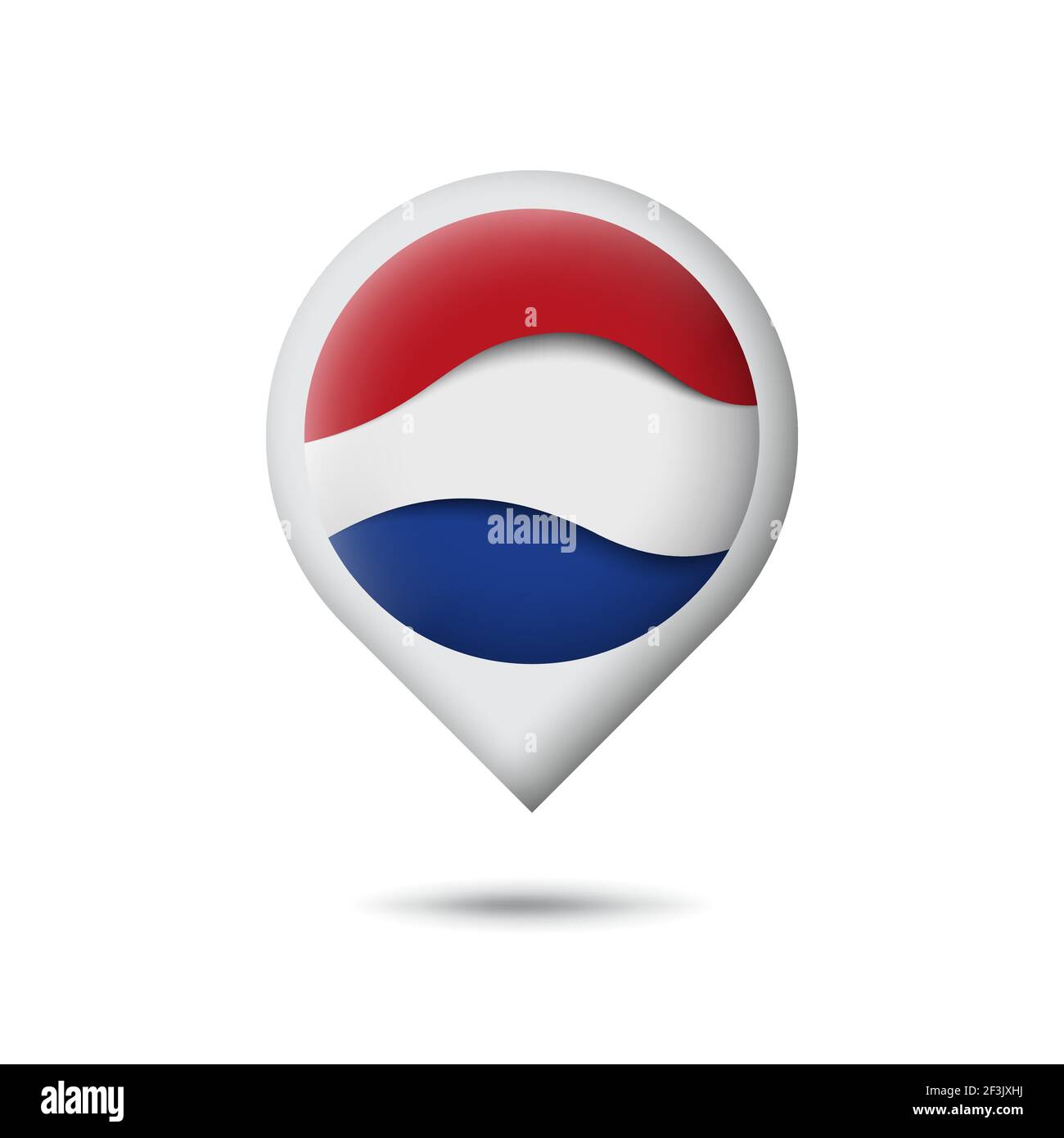Netherlands, denmark flag icon in the shape of pointer, map marker ...