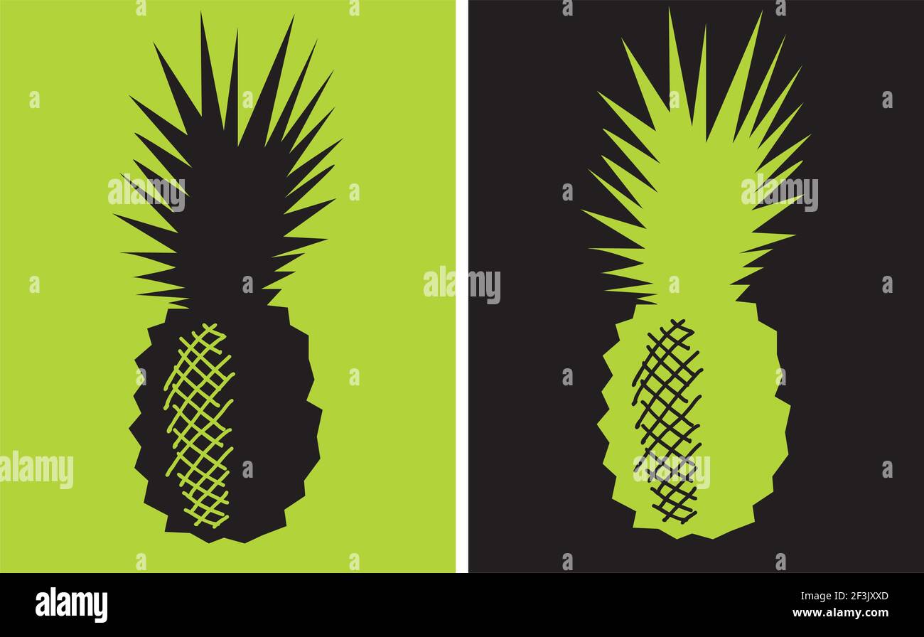 Natural tropical pineapple set Stock Vector Images - Alamy